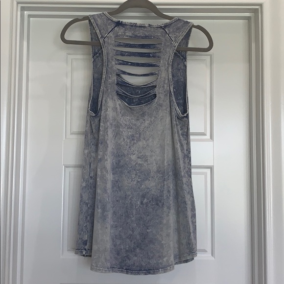 T Party Fashion | Tops | Distressed Washed Blue Tanktop | Poshmark